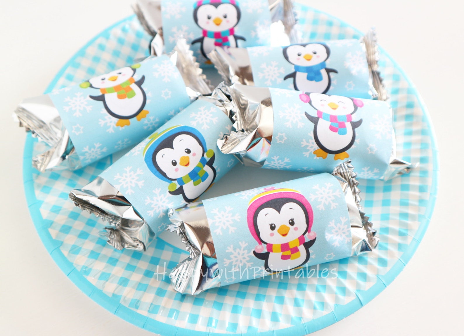 Penguin treat wrappers Penguins favors printable Penguin | Etsy