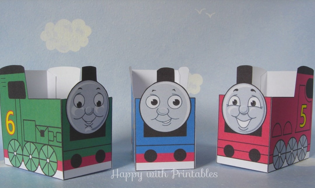 Printable Train Favor Boxes Train Carts Trains Tank Includes Blue Train ...