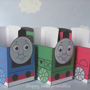 Printable Train Favor Boxes Train Carts Trains Tank Includes Blue Train ...