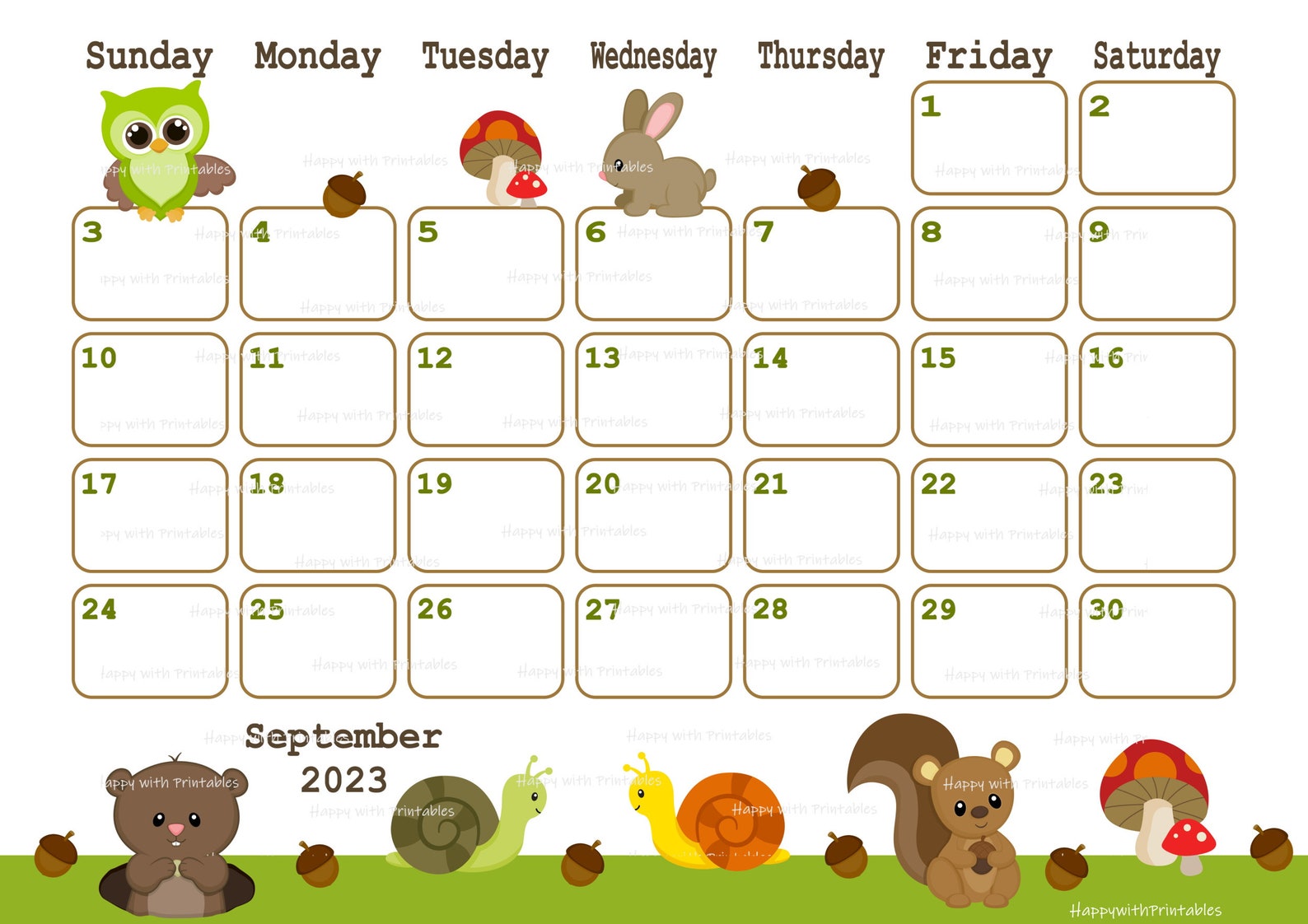 September 2023 Calendar Printable 2023 September Planner - Etsy