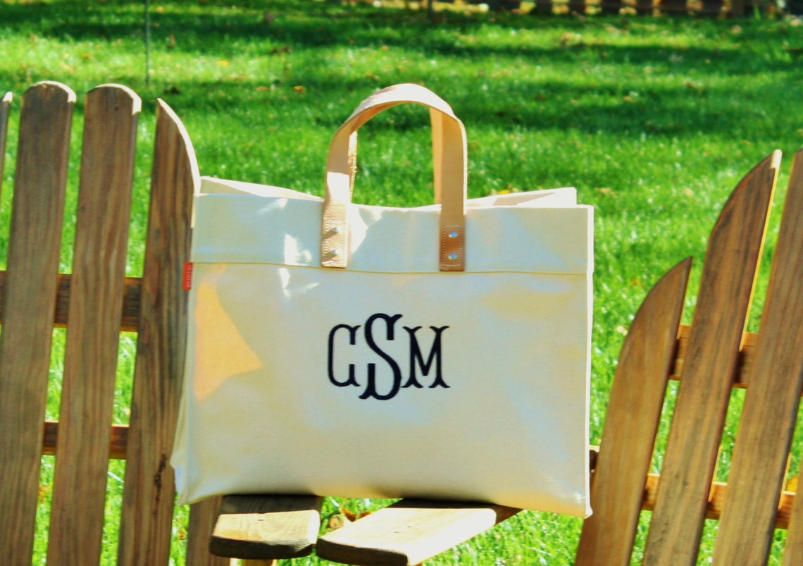 Monogrammed Large Utility Tote Monogram Women's - Etsy