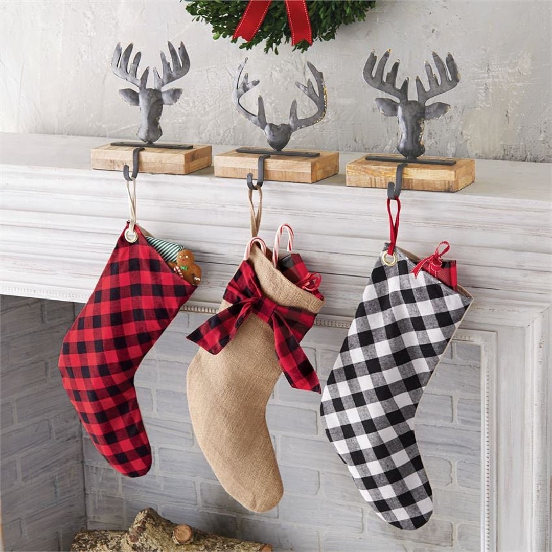 Personalized Buffalo Plaid Stockings Custom Embroidered Christmas Decor ...