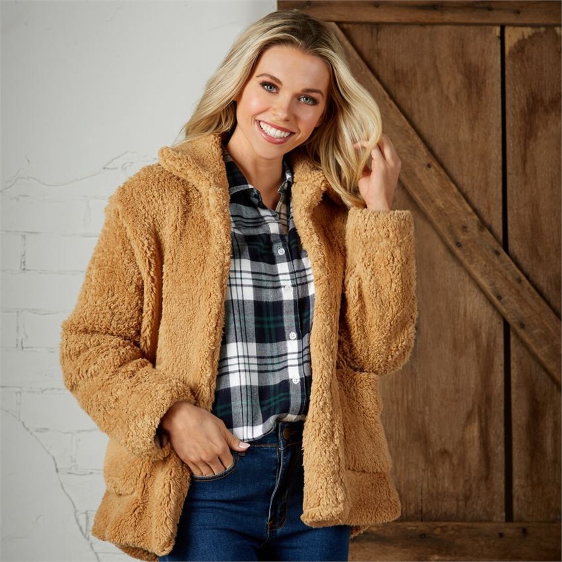 Tan Carrington Teddy Jacket Custom Monogram Jacket - Etsy