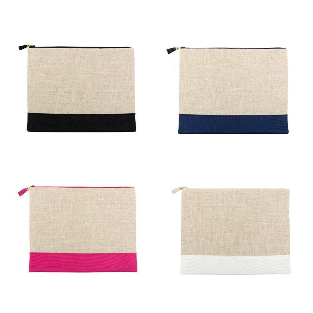 Monogrammable Linen Pouch, Personalized Crossbody Bag, Embroidered ...