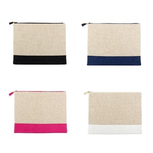 Monogrammable Linen Pouch, Personalized Crossbody Bag, Embroidered ...
