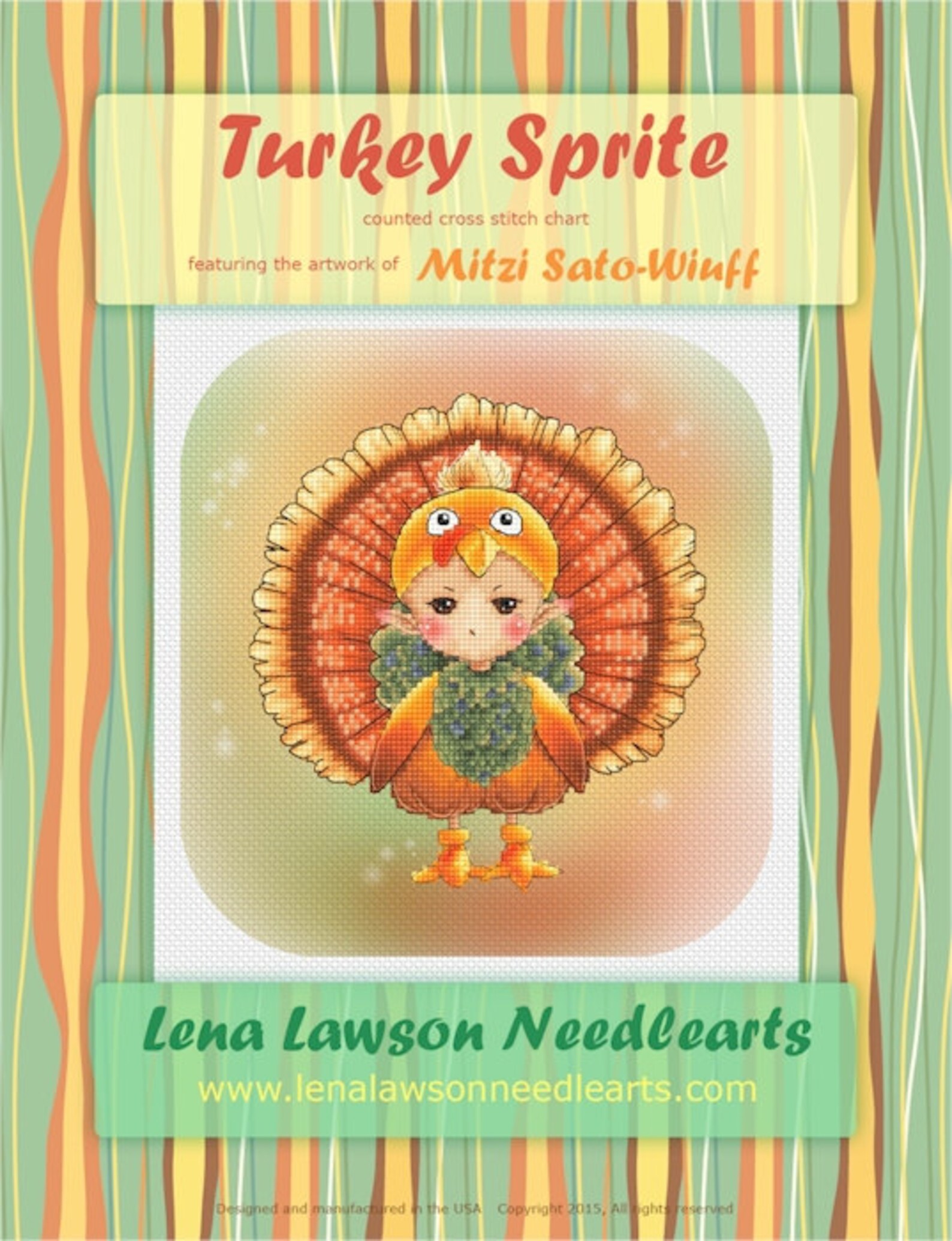 Turkey Sprite Mitzi Sato-Wiuff Cross stitch Chart Pattern | Etsy