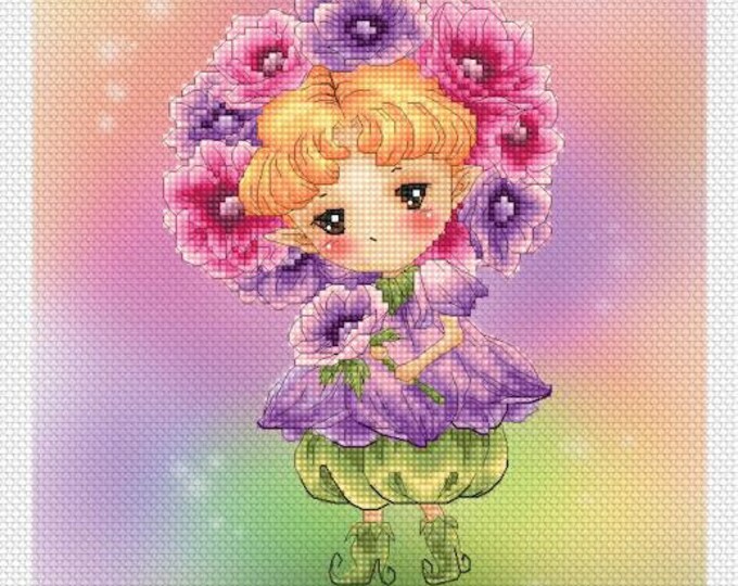 Anemone Sprite Mitzi Sato-wiuff - Cross Stitch Chart Pattern - Etsy