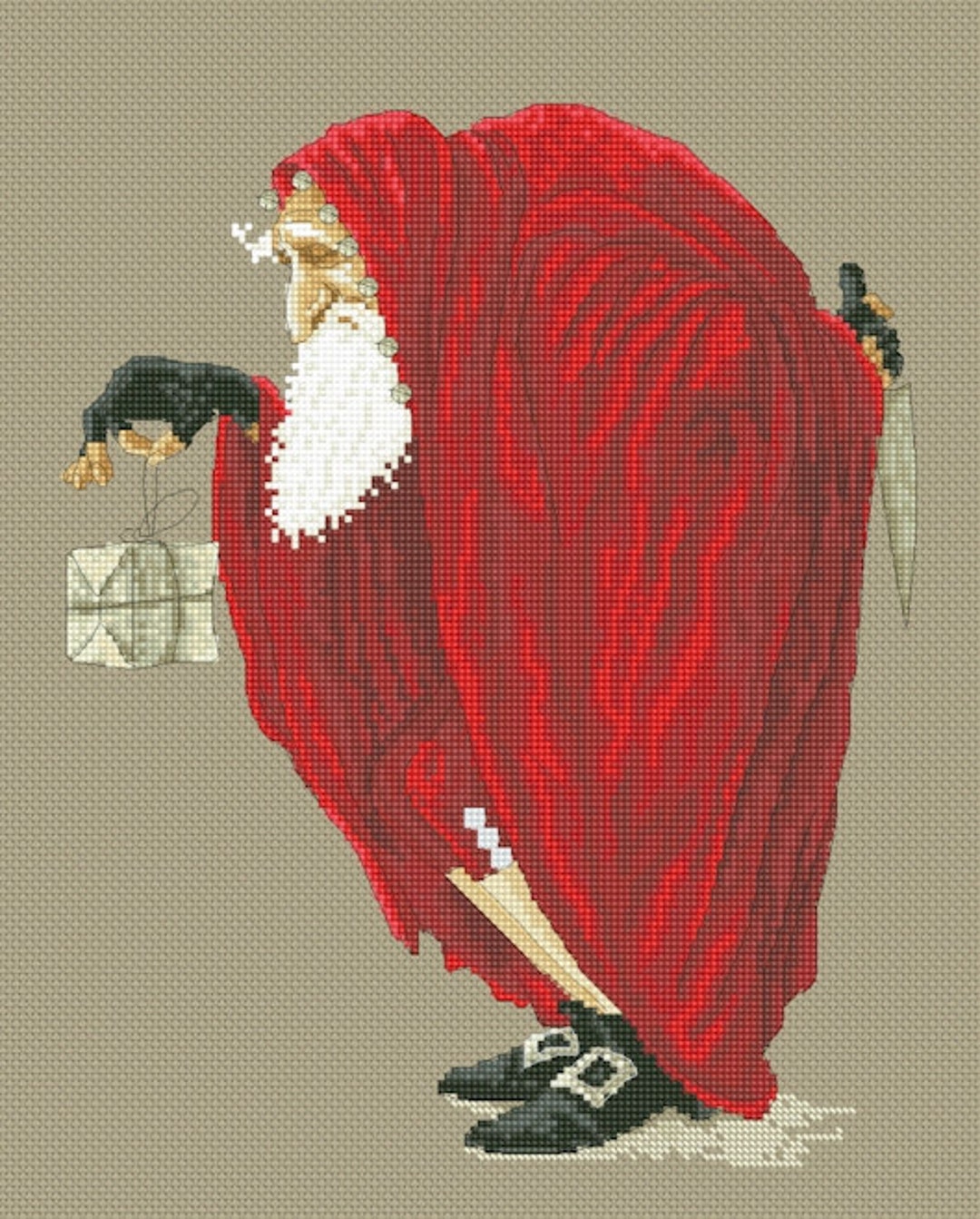 Cross Stitch Chart Christmas Bogeyman by Jean-baptiste Monge - Etsy