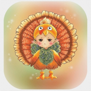 Turkey Sprite Mitzi Sato-wiuff - Cross Stitch Chart Pattern - Etsy