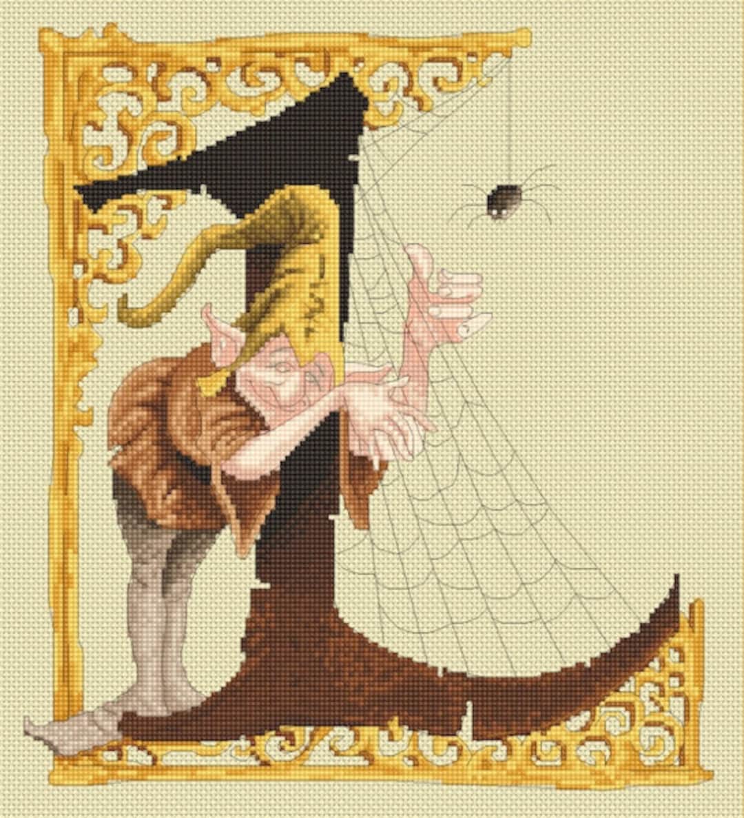 Cross Stitch Chart Cobweb Letter L by Pascal Moguerou Fantasy - Etsy