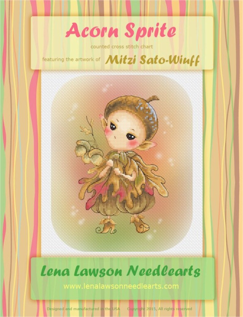 Acorn Sprite Mitzi Sato-wiuff - Cross Stitch Chart Pattern - Etsy