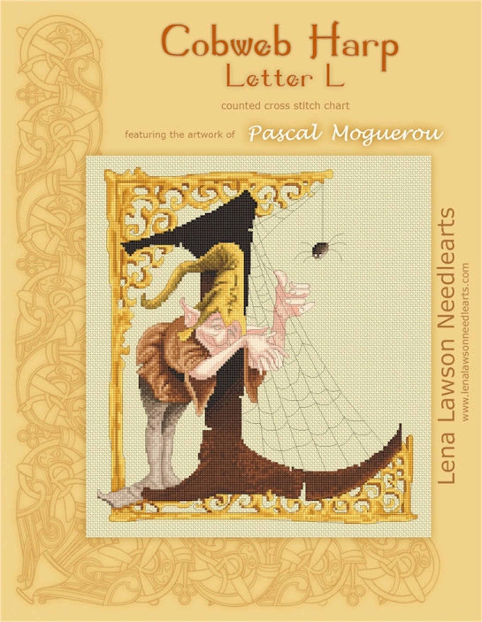 Cross Stitch Chart Cobweb Letter L by Pascal Moguerou Fantasy - Etsy