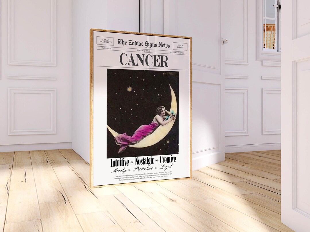 Cancer Wall Art, Cancer Star Sign Print, Zodiac Sign Wall Art, Digital ...
