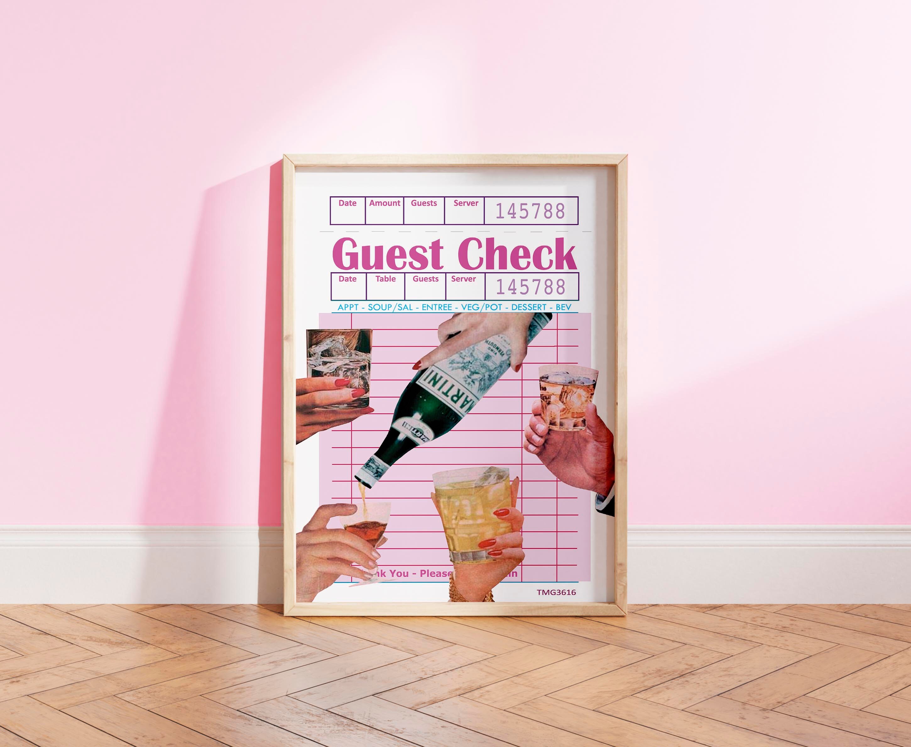 Cheers Print Guest Check Print Cocktail Print Bar Cart - Etsy