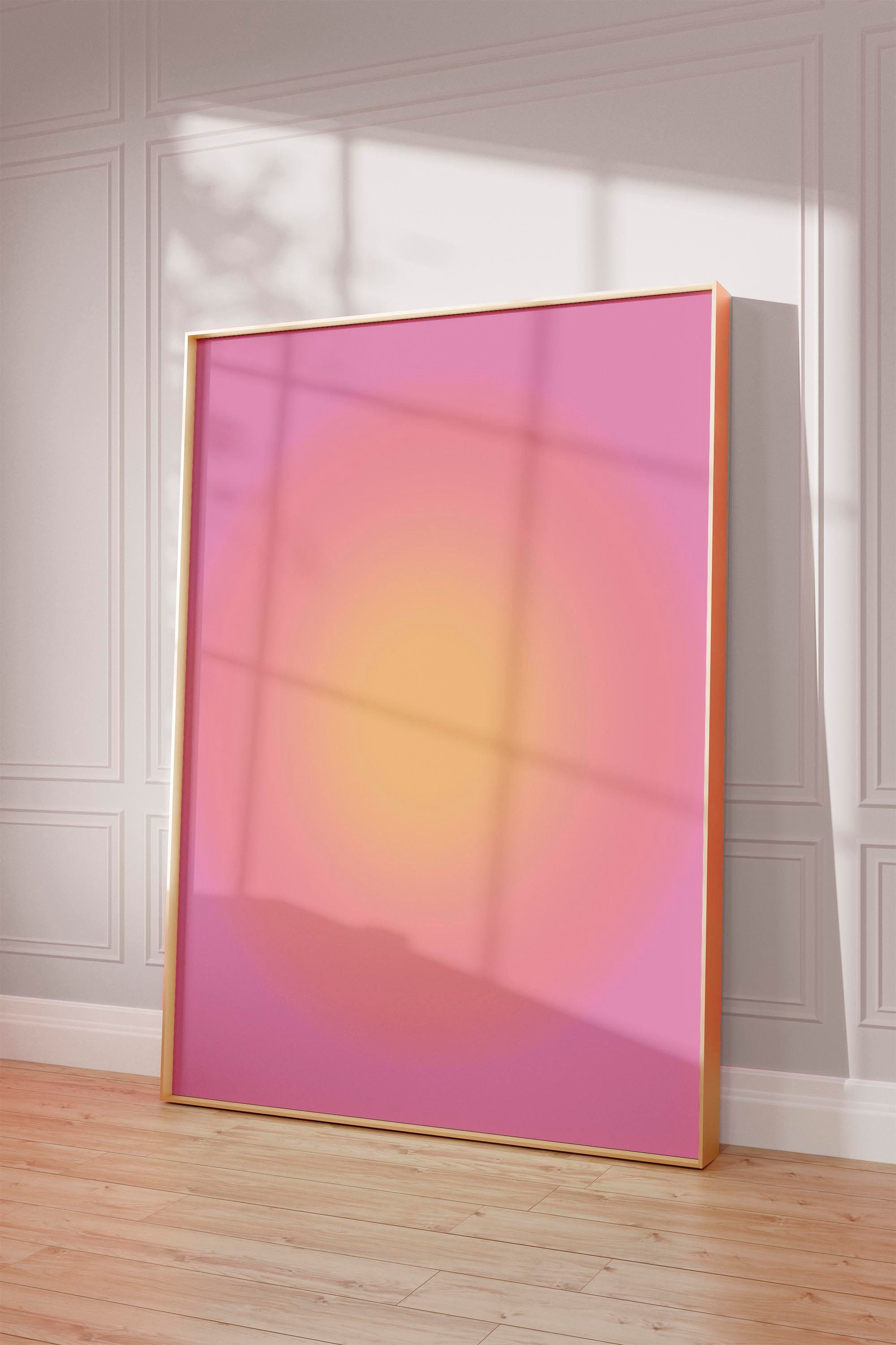 Aura Print Set,set of 3 Aura Print,pink Aura Wall Art,hot Pink Prints ...