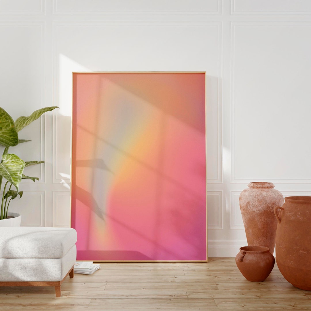Retro Gradient Print Aura Art Print Gradient Wall Art Y2k Decor Print ...