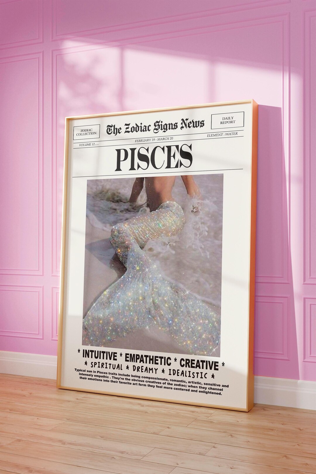 Pisces Wall Decor Pisces Gift for Her Pisces Zodiac Wall Art Astrology ...