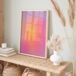 Retro Gradient Wall Art Hot Pink Poster Trendy Gallery Wall Y2K ...
