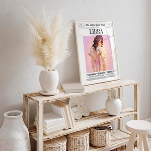 Libra Wall Decor Libra Print Trendy Newspaper Print Astrology Wall Art ...