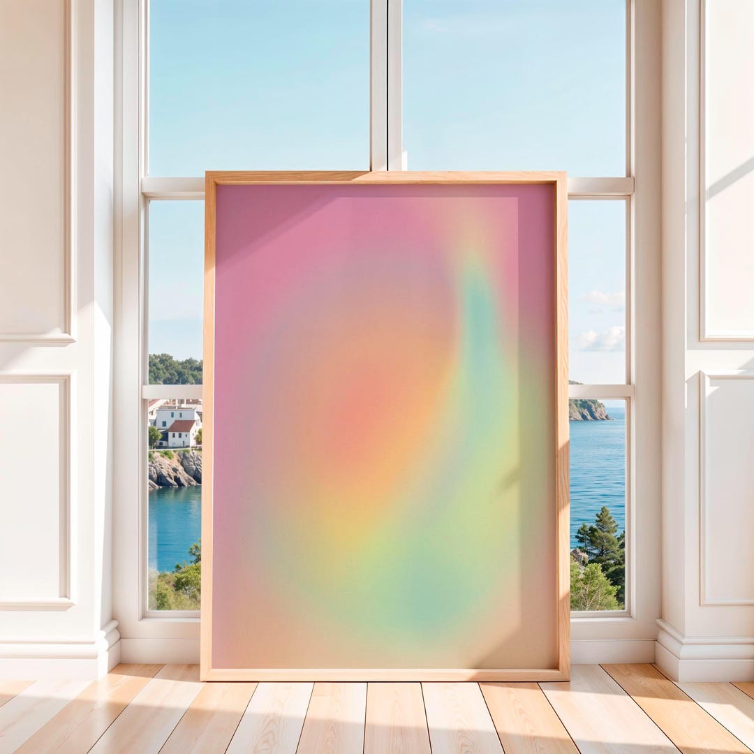 Colorful Aura Gradient Print, Spiritual Abstract Wall Art , Digital ...