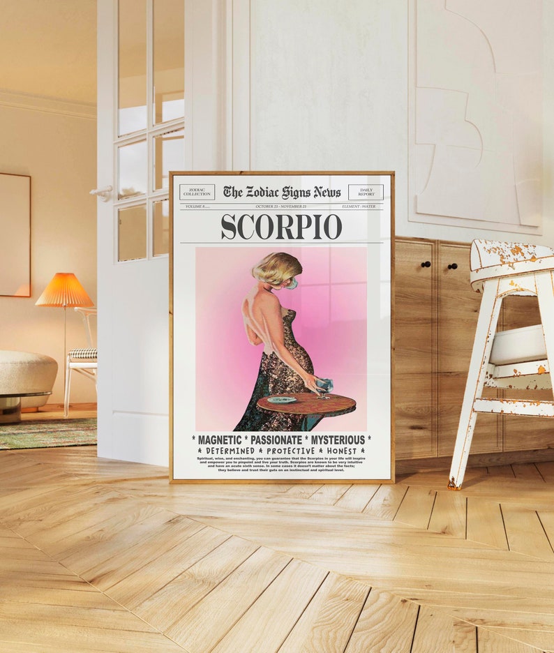 Scorpio Wall Art Print Scorpio Room Decor Zodiac Art Print Trendy ...