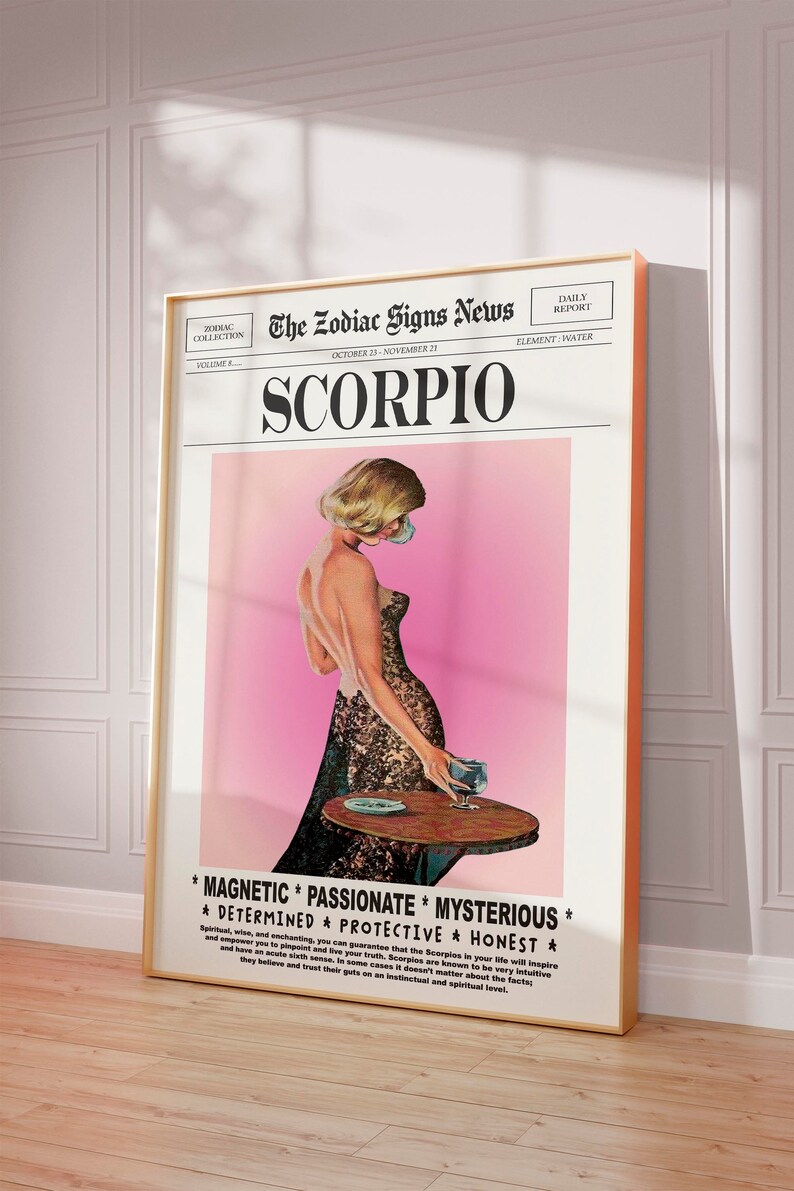 Scorpio Wall Art Print Scorpio Room Decor Zodiac Art Print Trendy ...