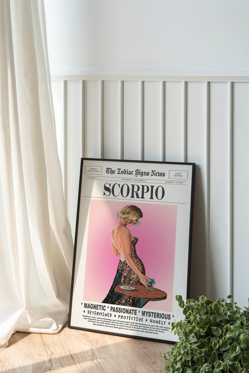 Scorpio Wall Art Print Scorpio Room Decor Zodiac Art Print Trendy ...