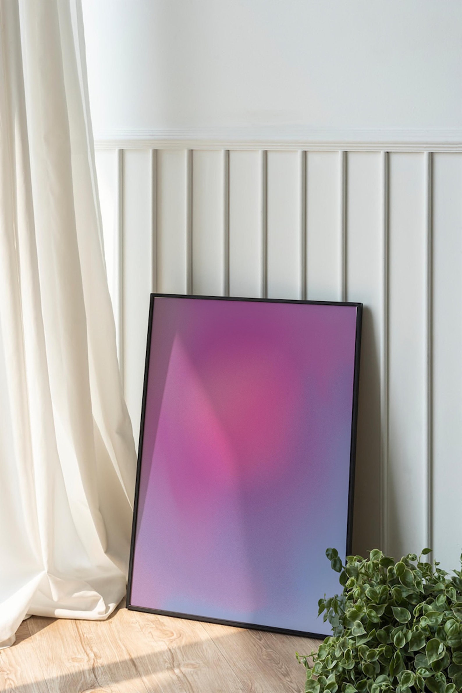 Purple Blue Gradient Wall Art: Abstract Minimalist Decor (digital ...