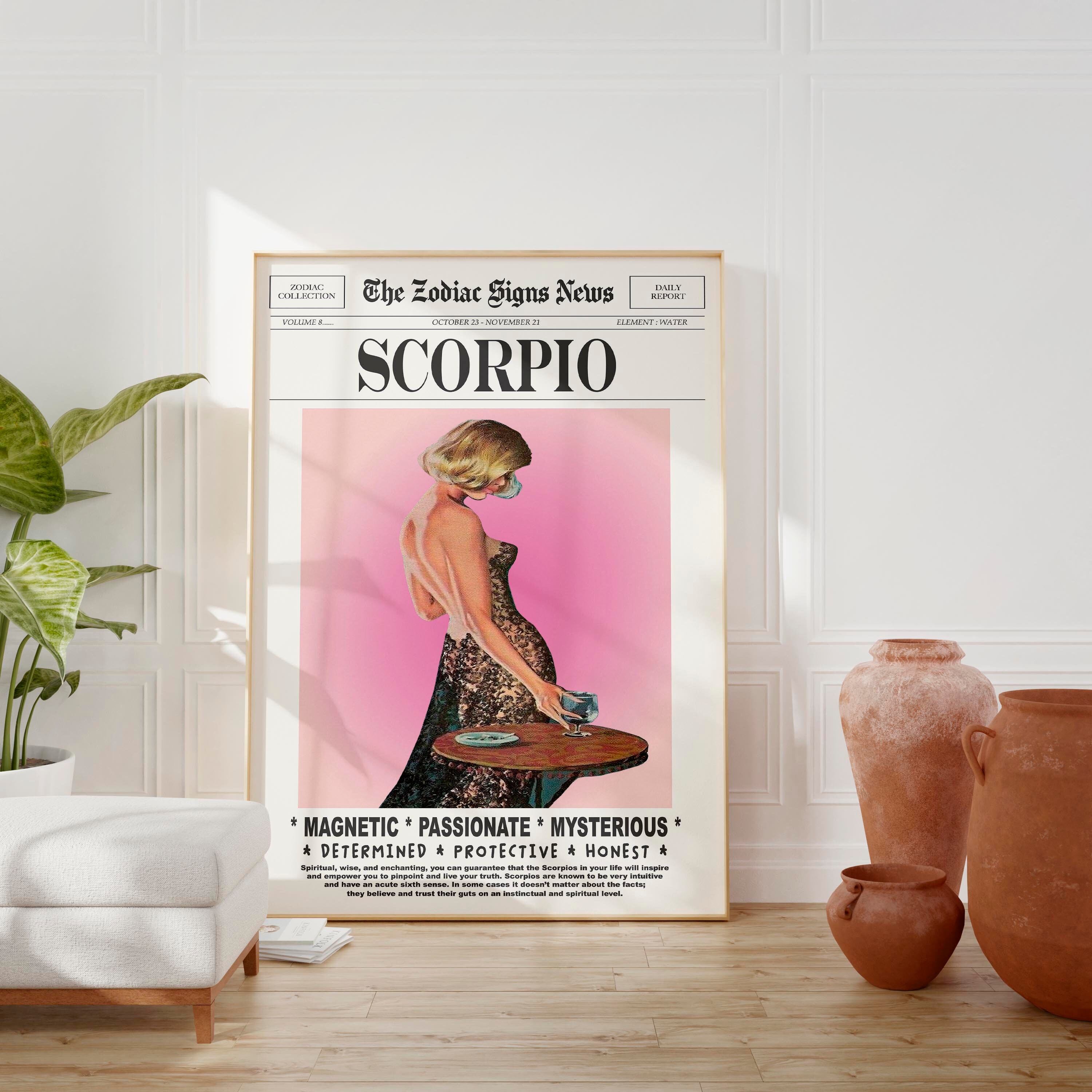 Scorpio Wall Art Print Scorpio Room Decor Zodiac Art Print Trendy ...
