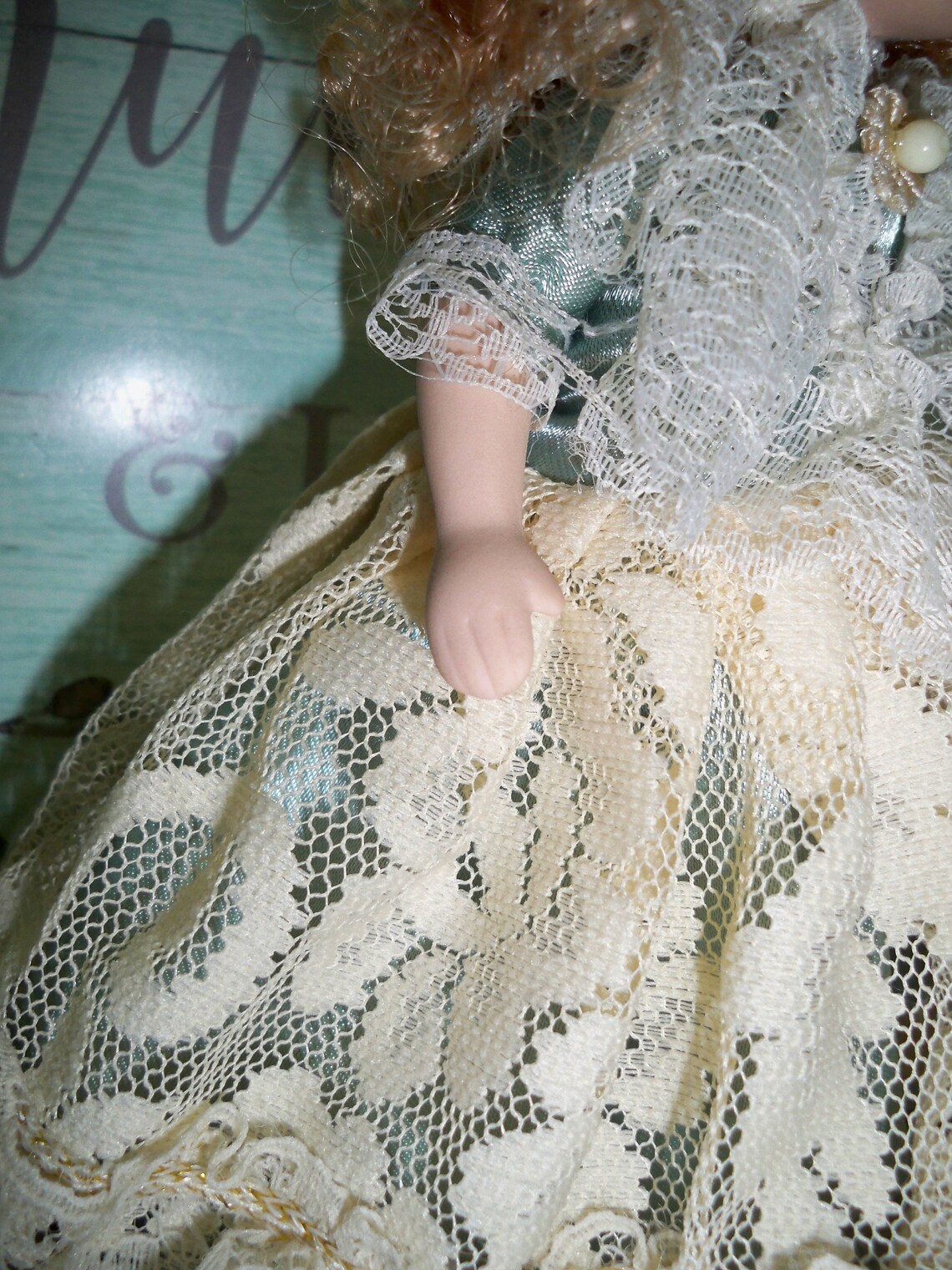8 Inch Porcelain Doll in Mint and Lace - Etsy