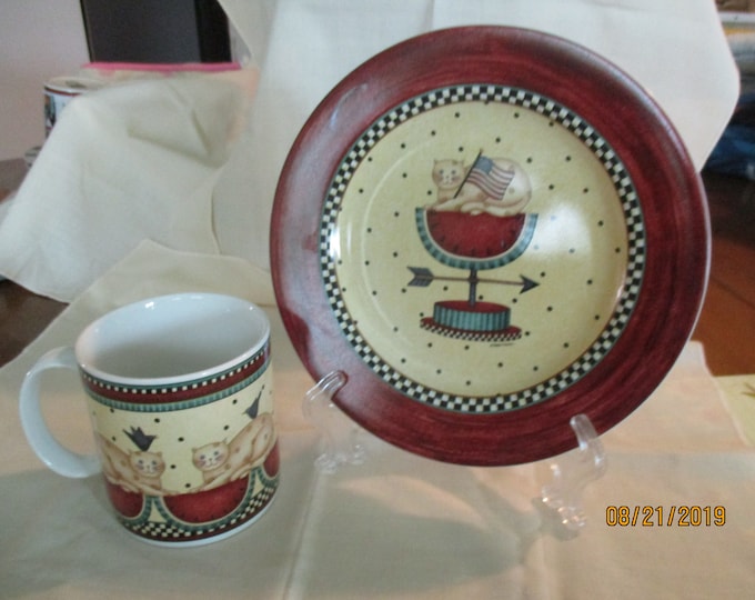 2 Sakura Debbie Mumm Santa's Spirit Dinner Plates - Vintage Christmas ...