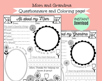 All About My Mimi Fill in the Blank Printable for Mother's Day 303 - Etsy