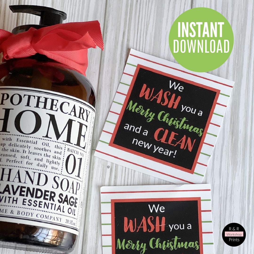 We Wash You a Merry Christmas| Printable Gift Tag| Soap Gift Idea ...