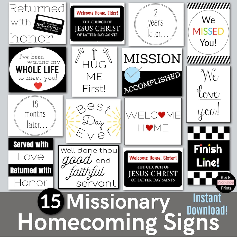INSTANT DOWNLOAD Missionary Airport Homecoming Signs 8x10 Welcome Home ...