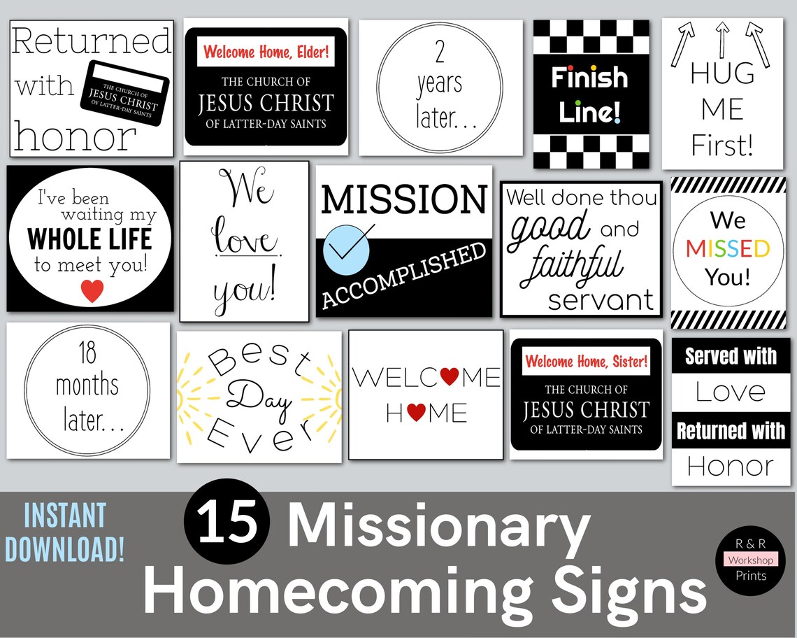 Missionary Homecoming Signs, LDS Welcome Home Decor (digital Download ...