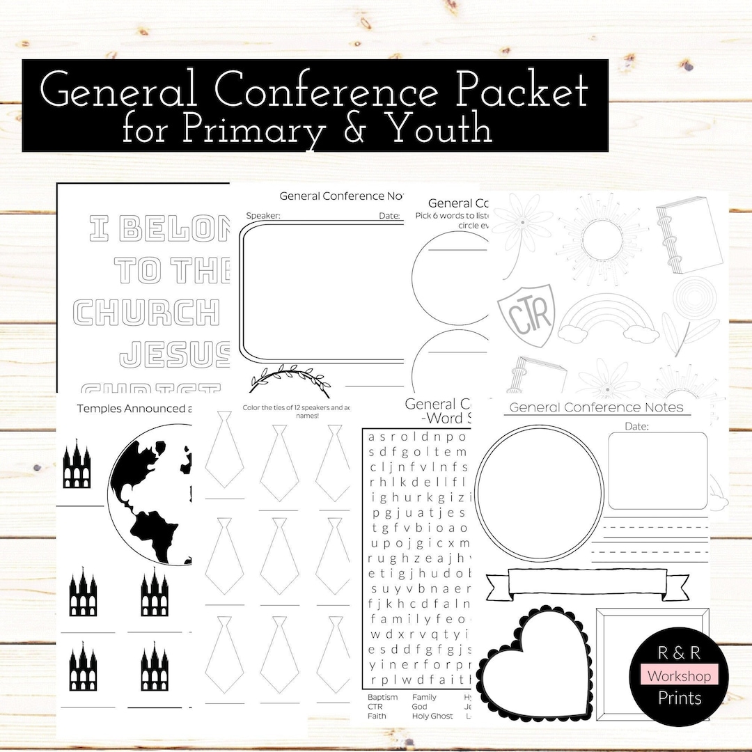 General Conference Packet Latter-day Saints Youth Primary - Etsy