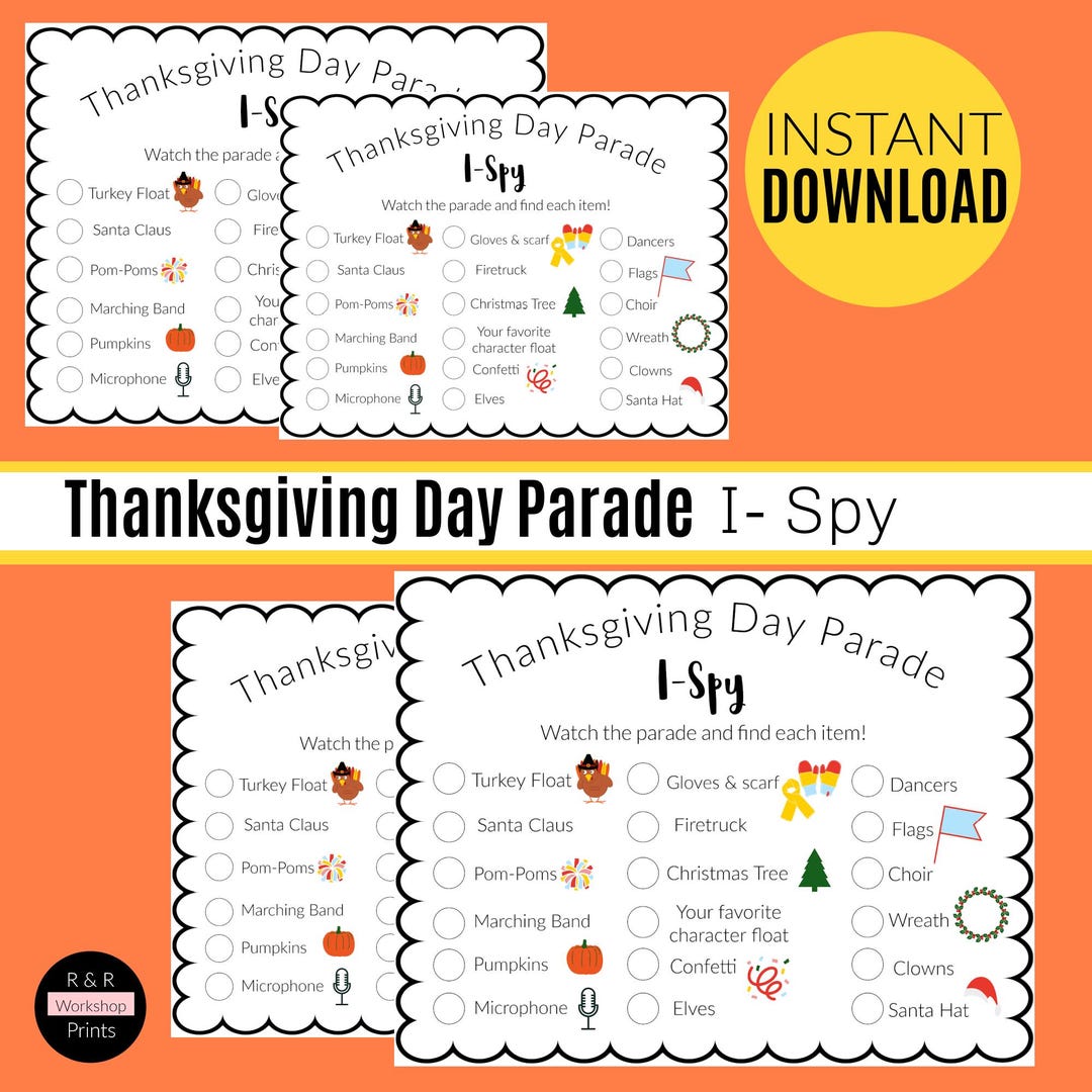 Thanksgiving Day Parade I-spy| Thanksgiving Seek and Find| Kids ...