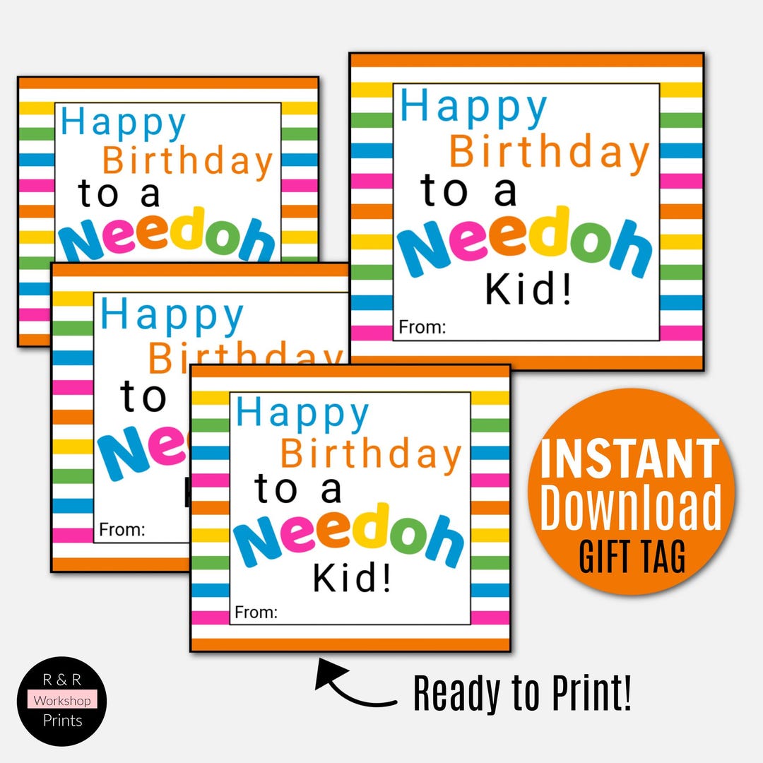 Needoh Birthday Gift Tag: LDS Primary Printable (PDF Download) - Etsy