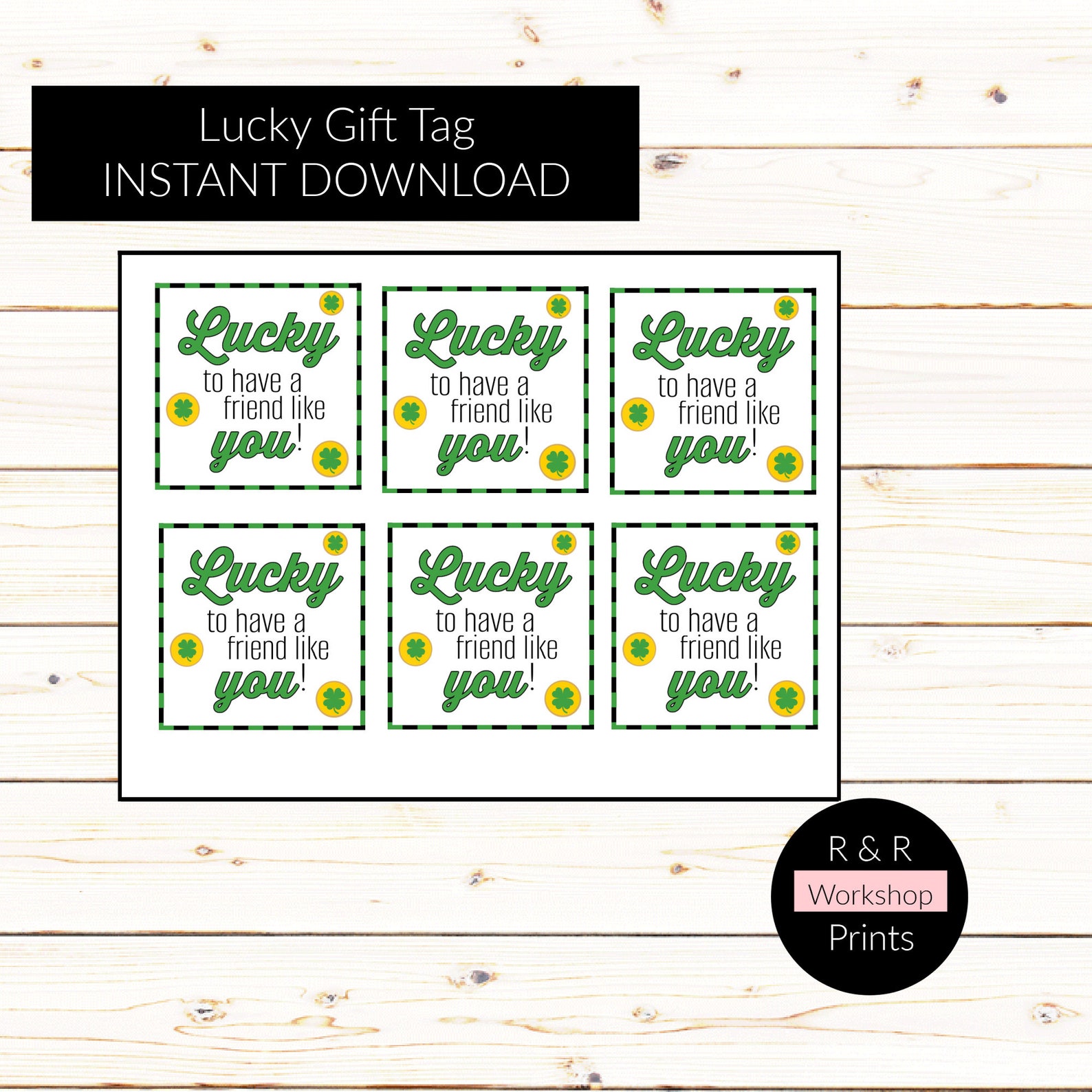 Lucky Gift Tag Printable St Patrick's Day Friend Gift Tag Young Womens ...