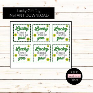 Lucky Gift Tag Printable St Patrick's Day Friend Gift Tag Young Womens ...