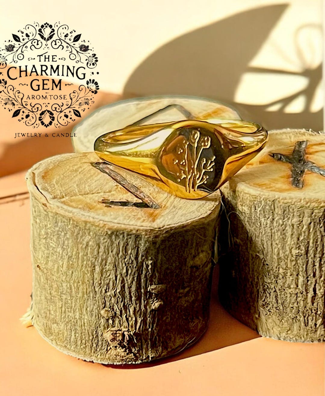 Tea Plant Signet Ring - Etsy