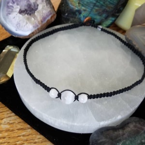 Selenite Macrame Choker Macrame Gemstone Necklace Satin Spar - Etsy