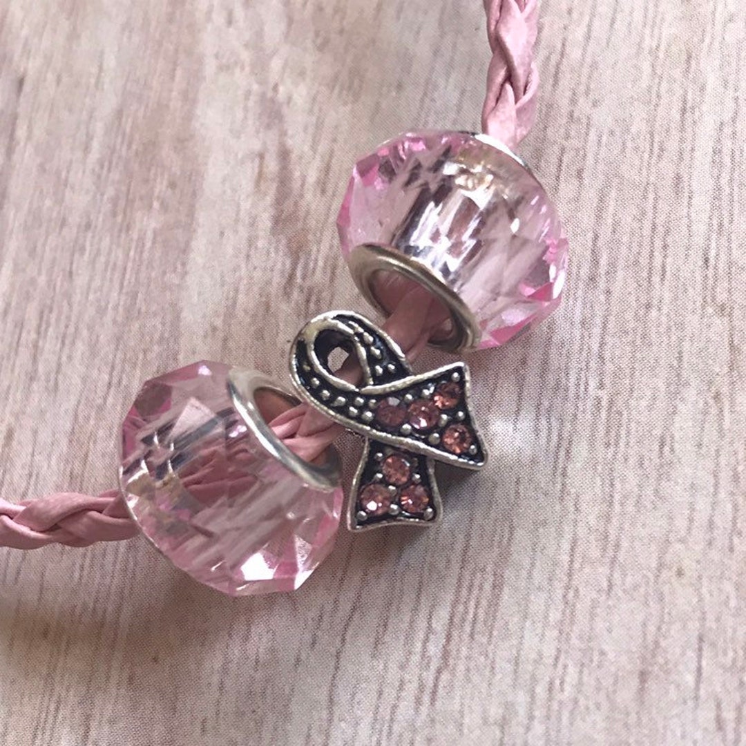 Pink Ribbon Bracelet, Sparkle, Breast Cancer Awareness Gift - Etsy