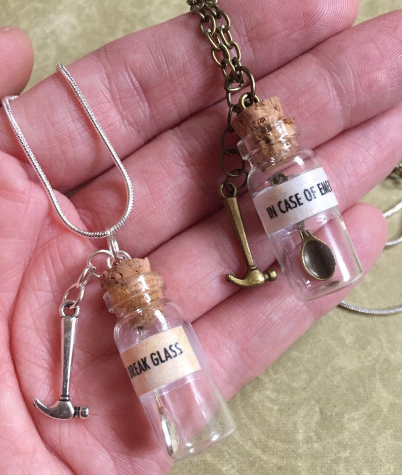 Emergency Spoon in a Bottle Necklace Spoonie Chronic Pain - Etsy