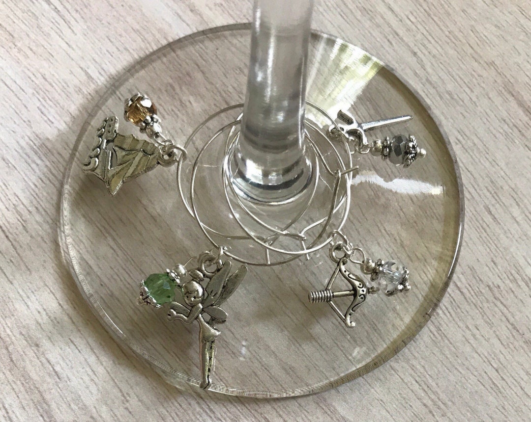 Peter Pan Wine Glass Charms – Tinkerbell Fantasy Classic Book-set of 4 ...