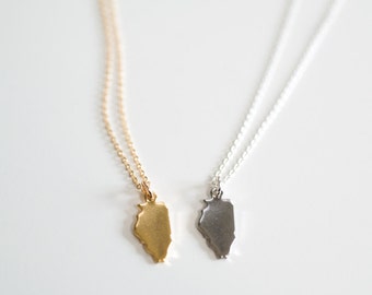 Indiana Tiny State Charm Necklace Midwest Charm 18k Gold - Etsy