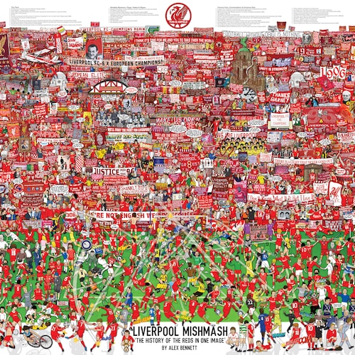 Liverpool Mishmash the History of the Reds in One Image | Etsy