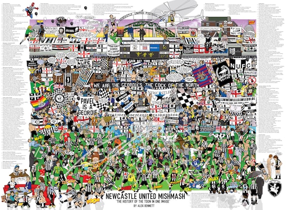 Newcastle United Mishmash the History of the Toon in One | Etsy UK