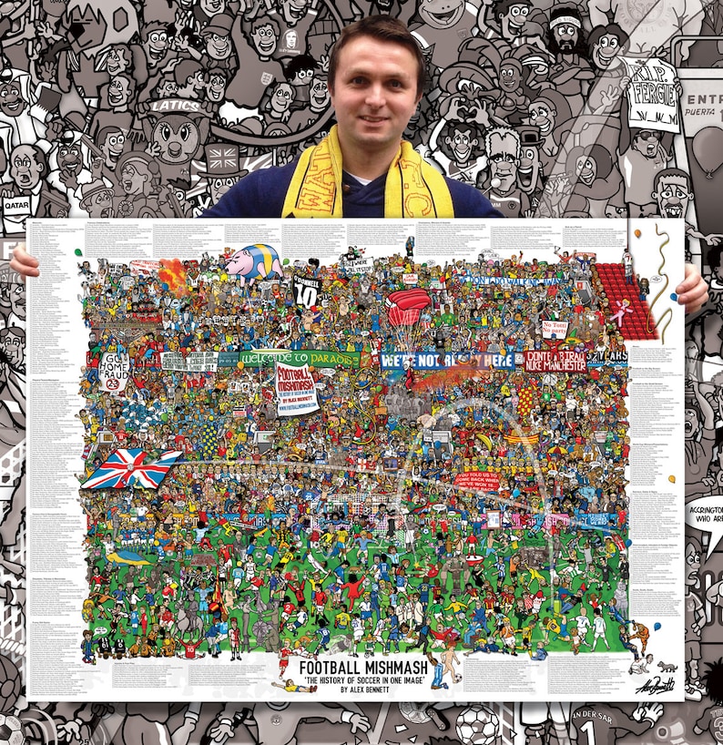 Football Mishmash - the History of Soccer in One Image - Etsy UK