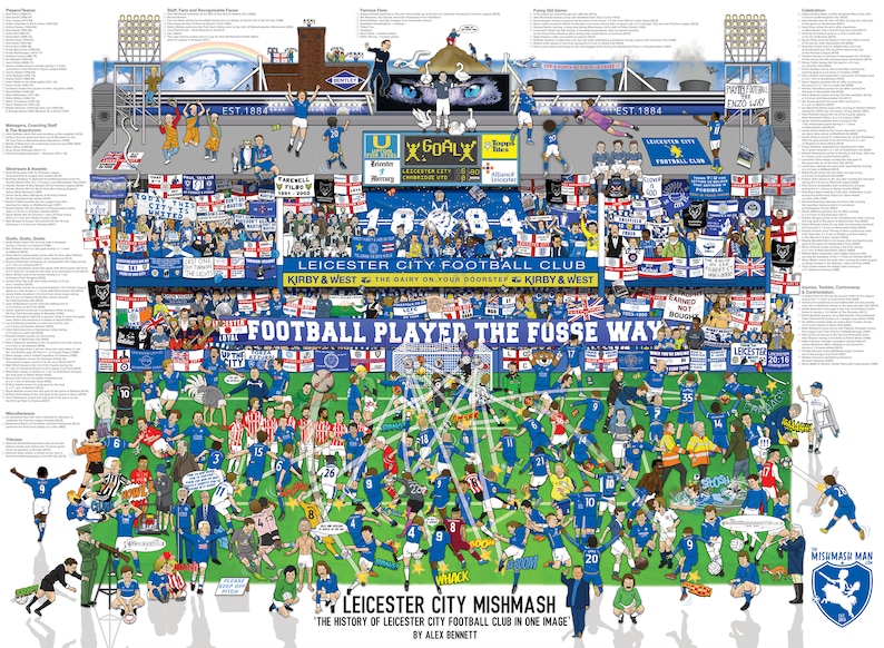 Leicester City Mishmash – the History of the Foxes in One Image - Etsy